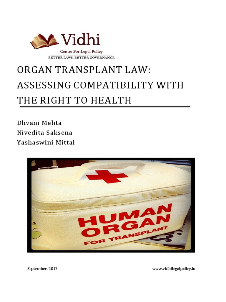 Organ Transplant Law: Assessing Compatibility With The Right To Health ...