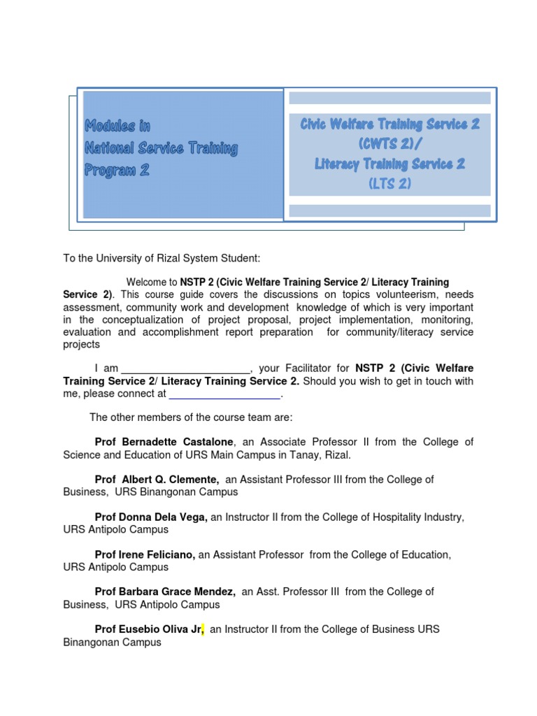 NSTP 2 Modules 1 To 8 | PDF | Community | Volunteering