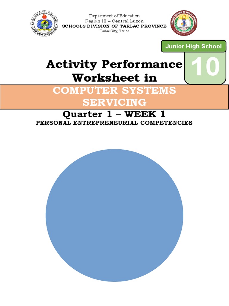 Activity Performance Worksheet In: Computer Systems Servicing | PDF ...