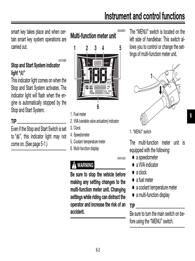 Yamaha Nmax Multi-Function Meter Unit | PDF | Mechanical Engineering ...