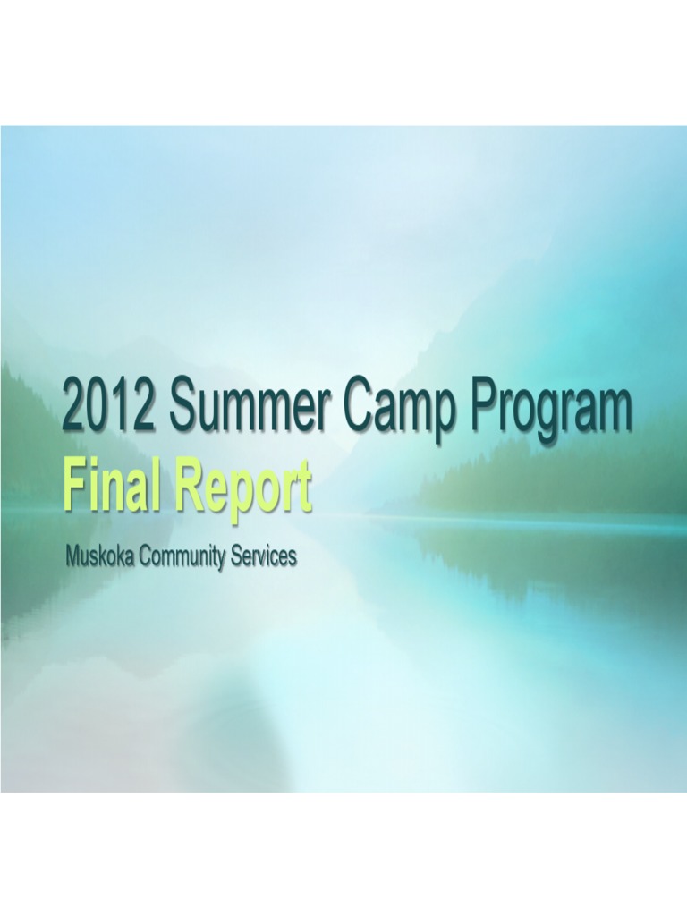 PRESENTATION - 2012 Summer Camp Program Final Report | PDF ...