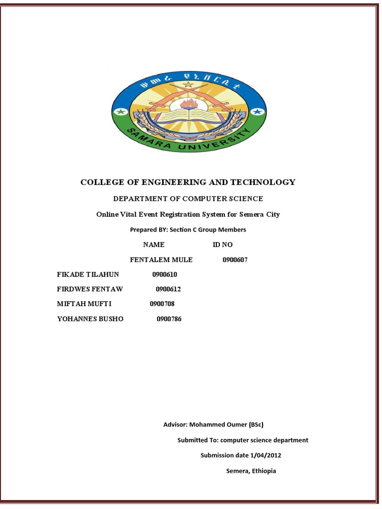 Vital Event Registration System | PDF | Software Testing | Databases