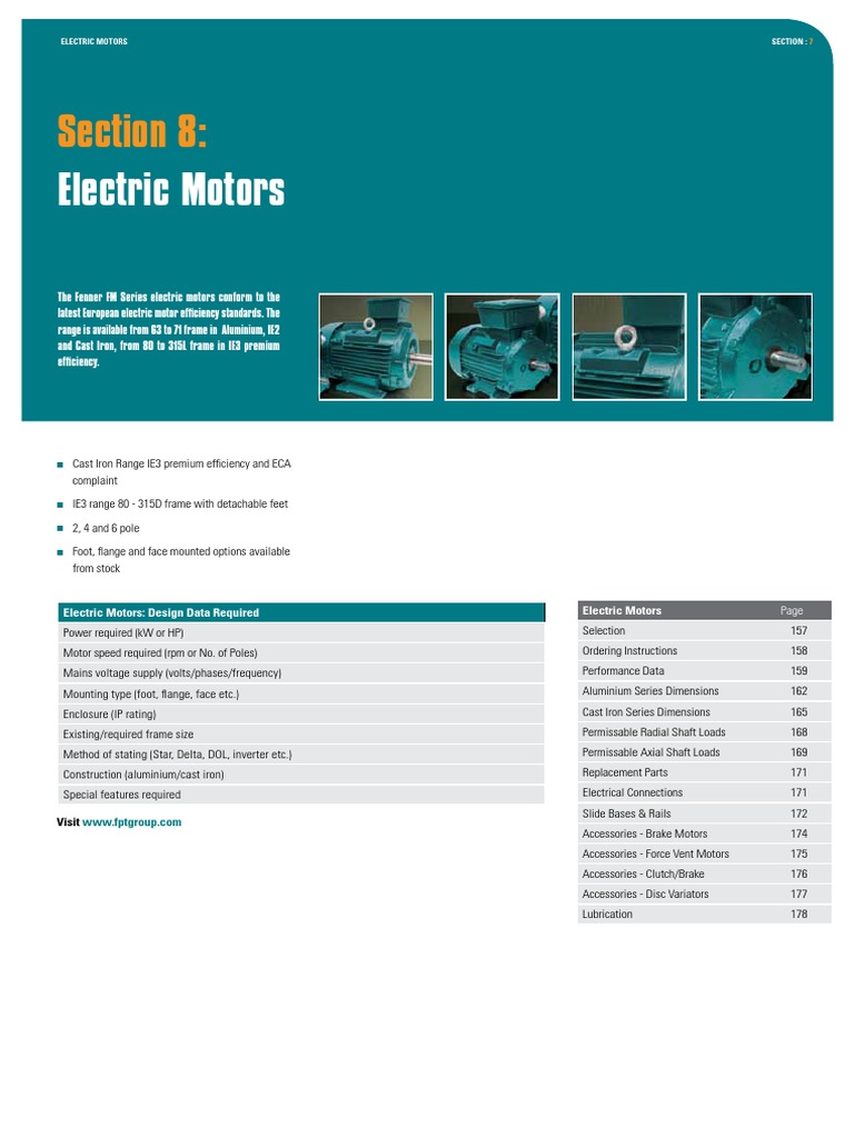 692 08 Fenner Electric Motors | PDF | Electric Motor | Torque