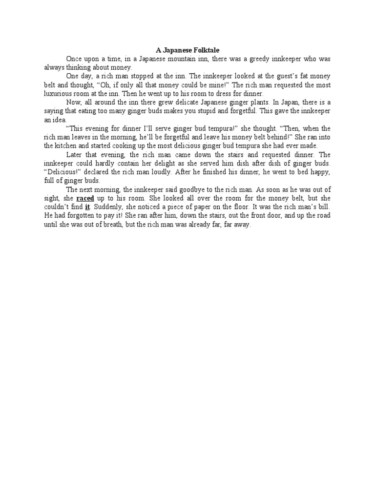 A Japanese Folktale | PDF