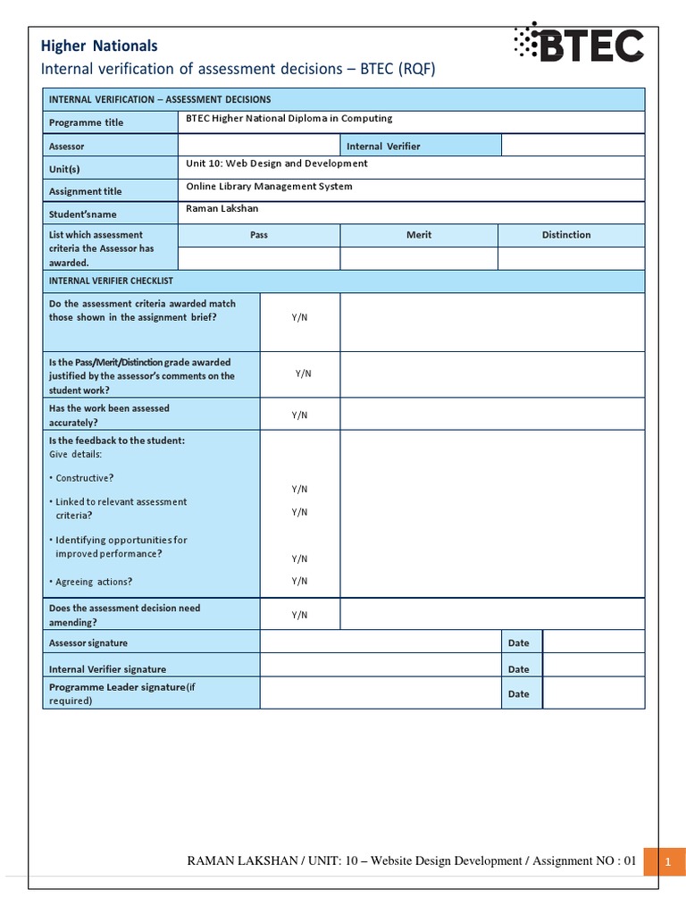 BTEC HND in Computing Website Design Development Assignment | PDF | Domain Name System ...