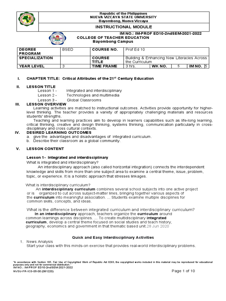 Module 5 Prof Ed 10 | PDF | Multimedia | Curriculum