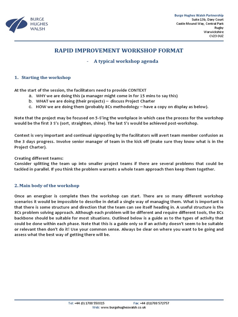 rapid-improvement-workshop-process | PDF | Cognition | Business