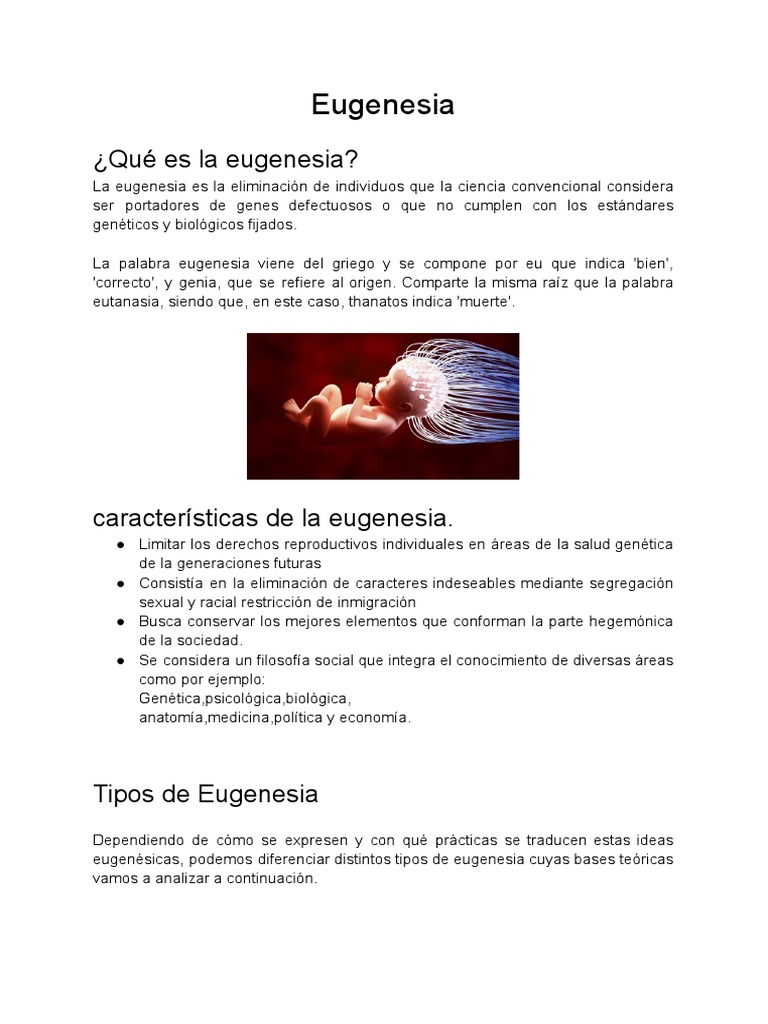 Tipos de Eugenesia y sus Implicaciones | PDF | Eugenesia | Raza ...