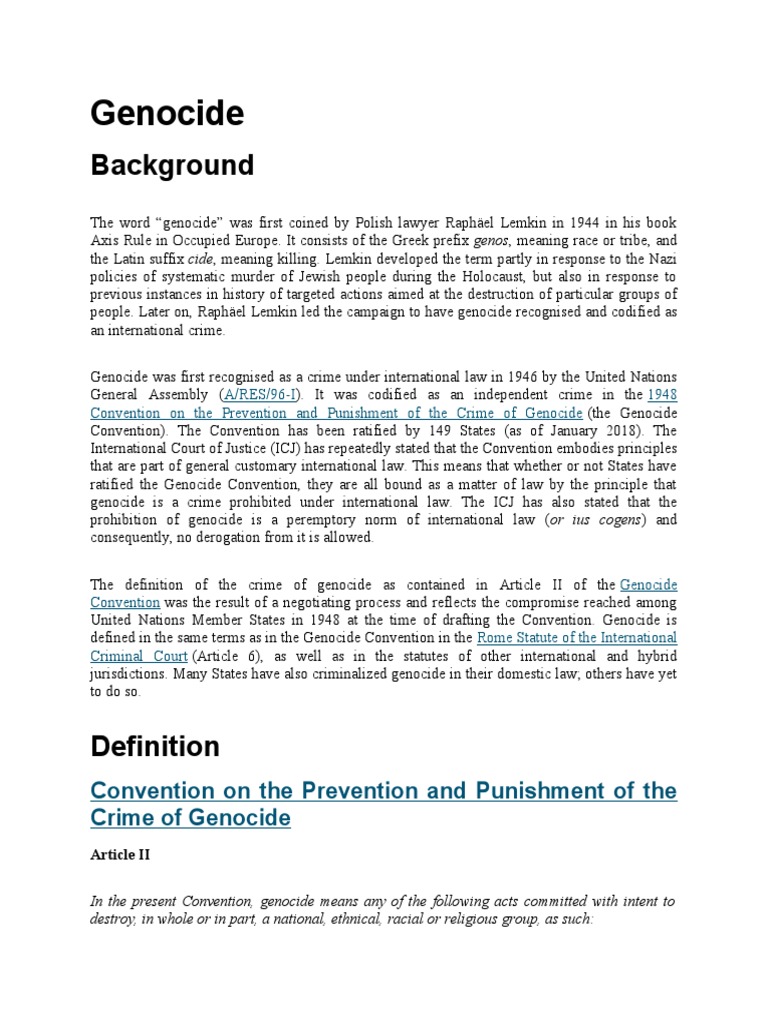 Genocide: Background | PDF | Genocides | Crime & Violence