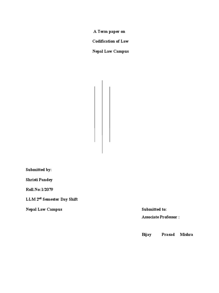 Codification Term Paper | PDF | Codification (Law) | Common Law
