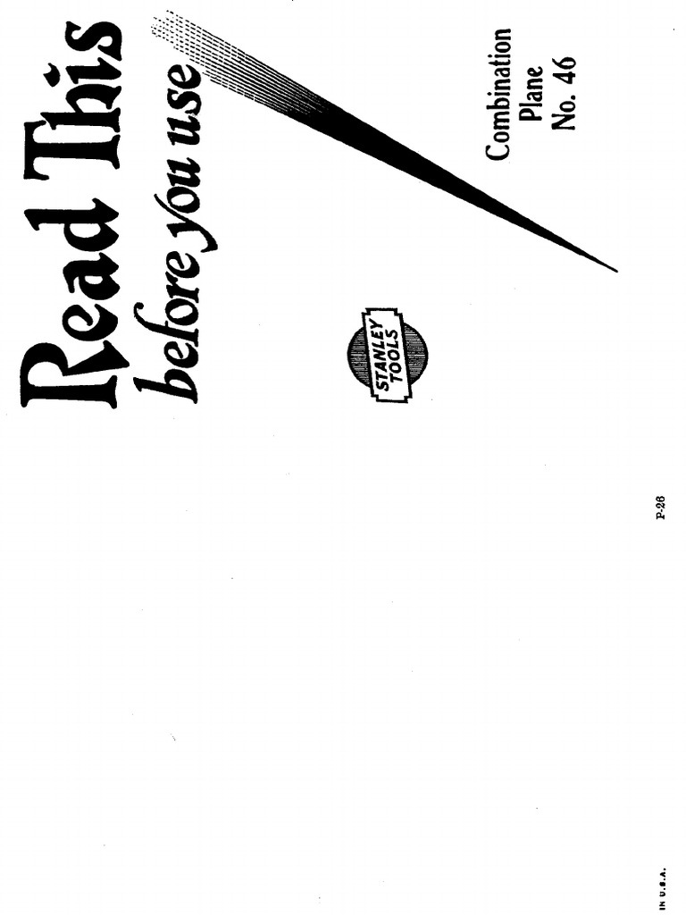 Stanley 46 Instructions | PDF | Screw | Plough