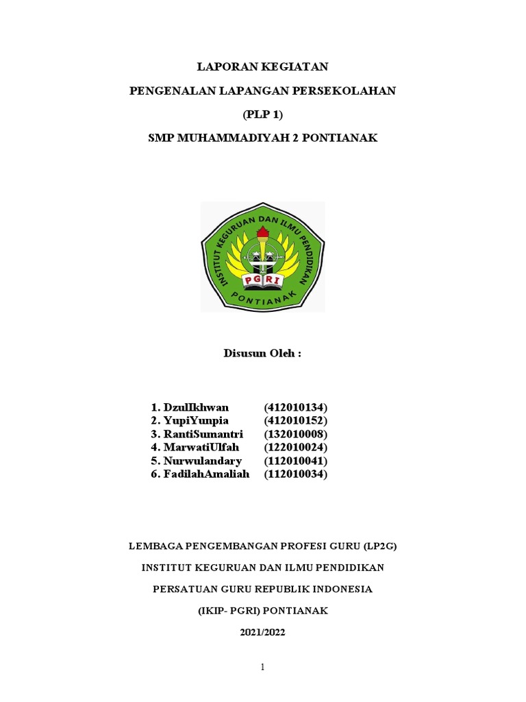 Laporan PLP 1 Kelompok-1 | PDF
