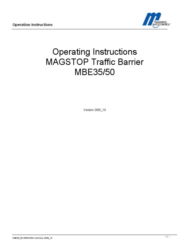 Mbe35 - 50 Operation Manual Completo | PDF | Switch | Relay