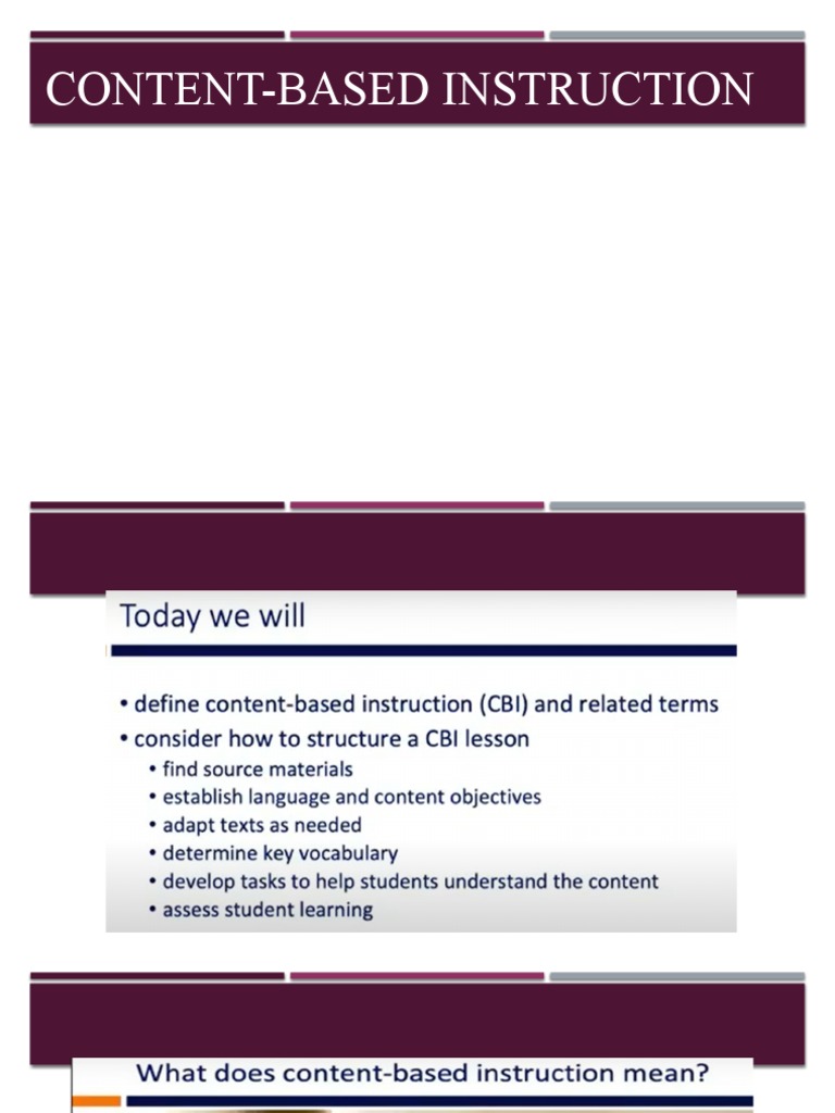 Content-Based Instruction | PDF | Experience | Learning