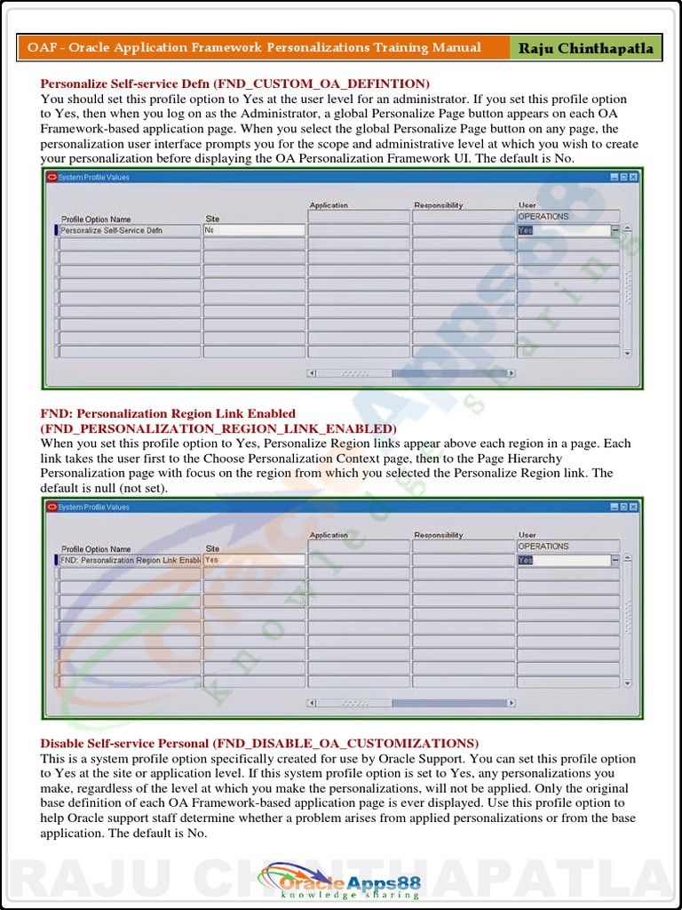 13 Oaf Oracle Application Framework Personalizations Training
