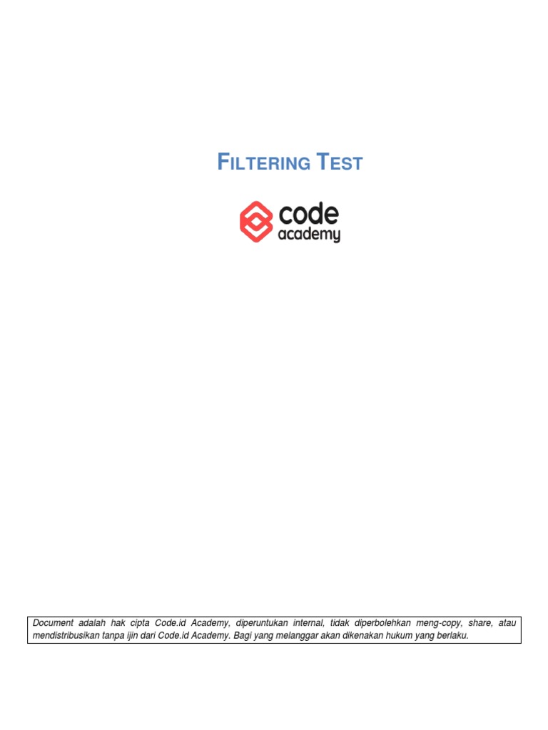 Filtering Test Candidat 2021 | PDF | Komputer
