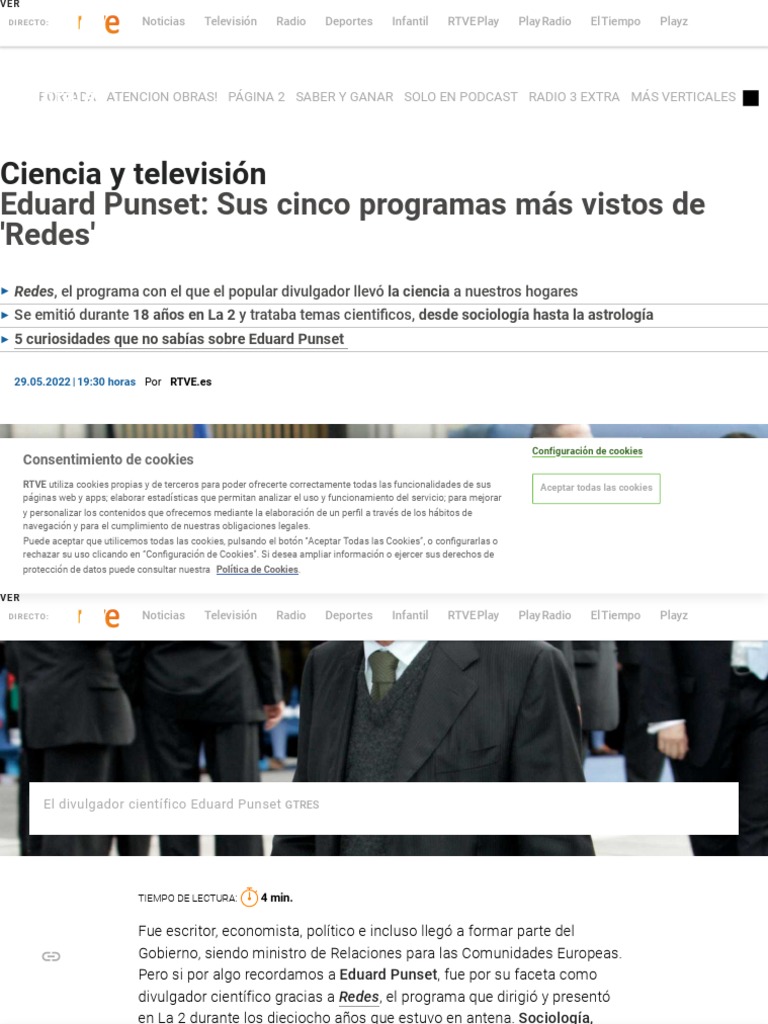 Eduard Punset - Los 5 Programas Más Vistos de 'Redes' | PDF | Cookie ...