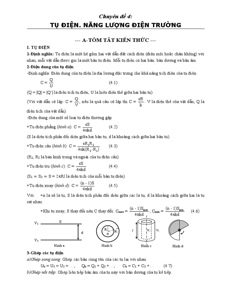 Chuyen de Tu Dien Nang Luong Dien Truong Boi Duong HSG Vat Li 11 | PDF