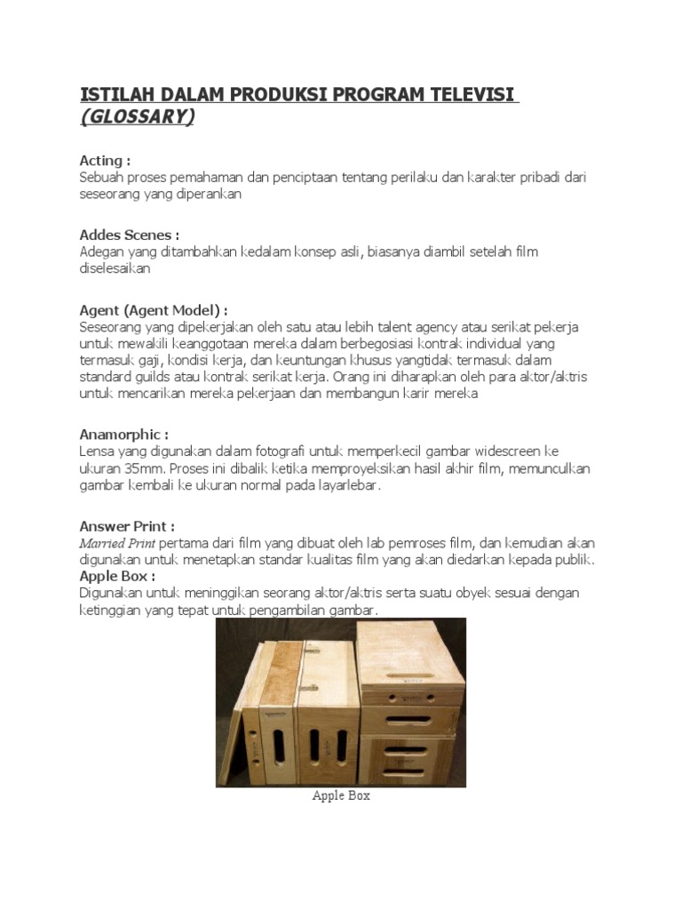 Istilah Dalam Produksi Program Televisi | PDF