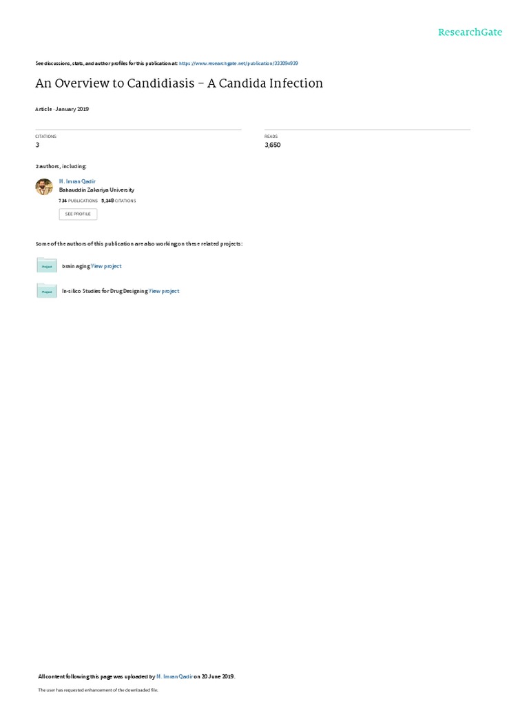 An Overview To Candidiasis A Candida Infection | PDF | Candidiasis ...