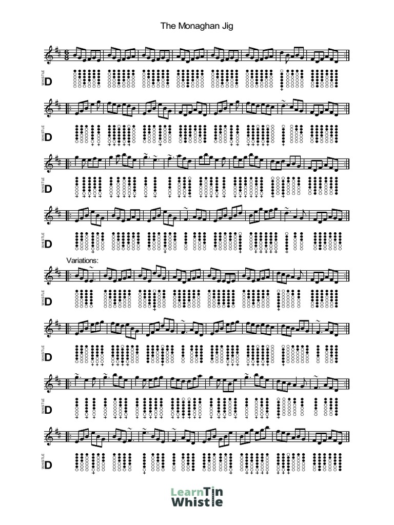 The Monaghan Jig Whistle Tab | PDF