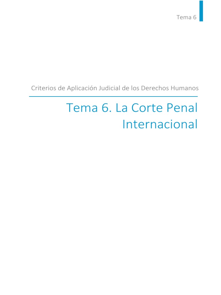 Tema 6. La Corte Penal Internacional | PDF | Corte Criminal ...