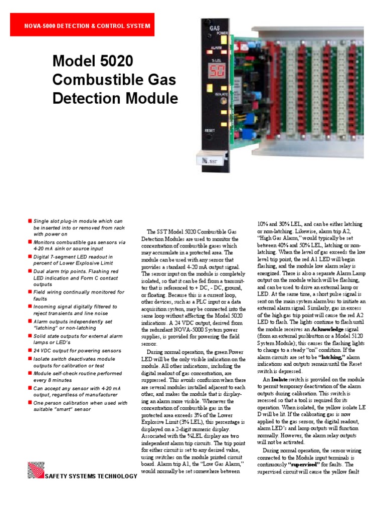 Model 5020 Combustible Gas Detection Module: Nova-5000 Detection ...