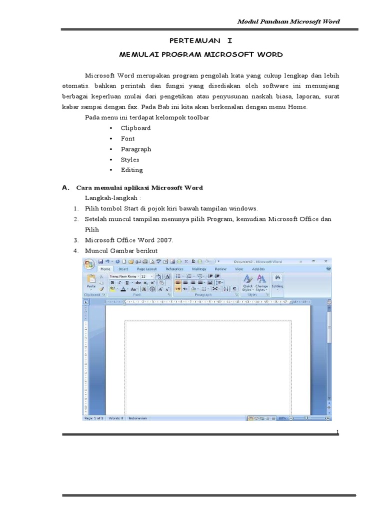 Panduan Lengkap Microsoft Word Kelas 10 | PDF