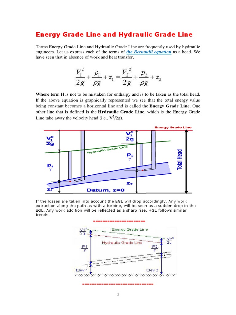 Energy Grade Line and Hydraulic Grade Line | PDF | Turbine | Torque