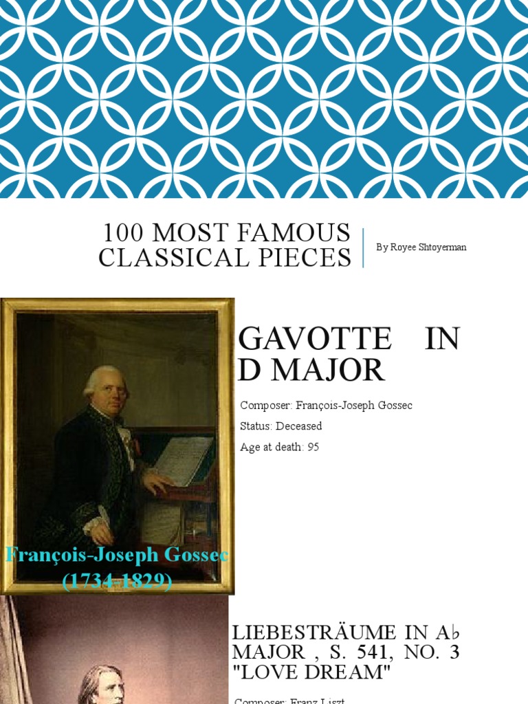 100 Most Famous Classical Pieces | PDF | Johann Sebastian Bach | Suite ...