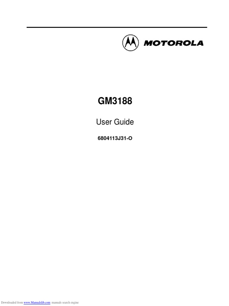 gm3188 | PDF | Copyright | Motorola