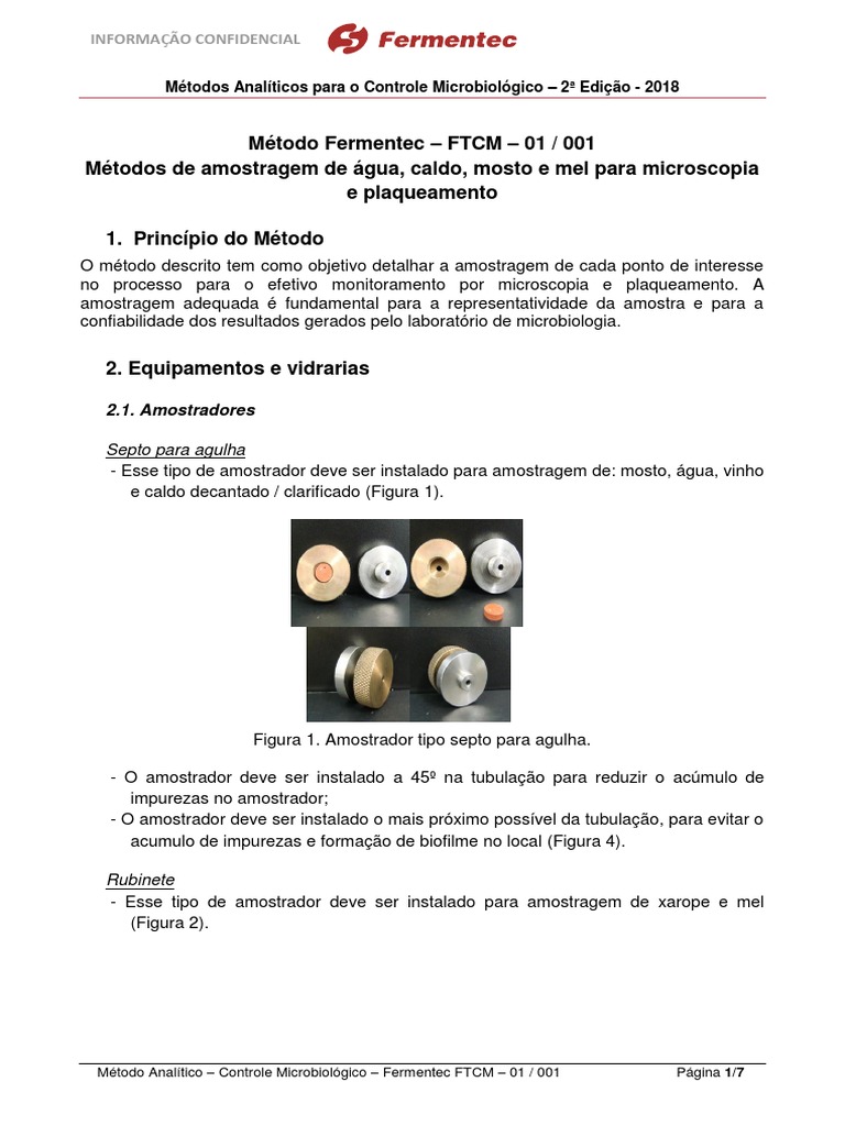 FTCM - 01 - 001 - Amostragem para Microscopia e Plaqueamento | PDF ...