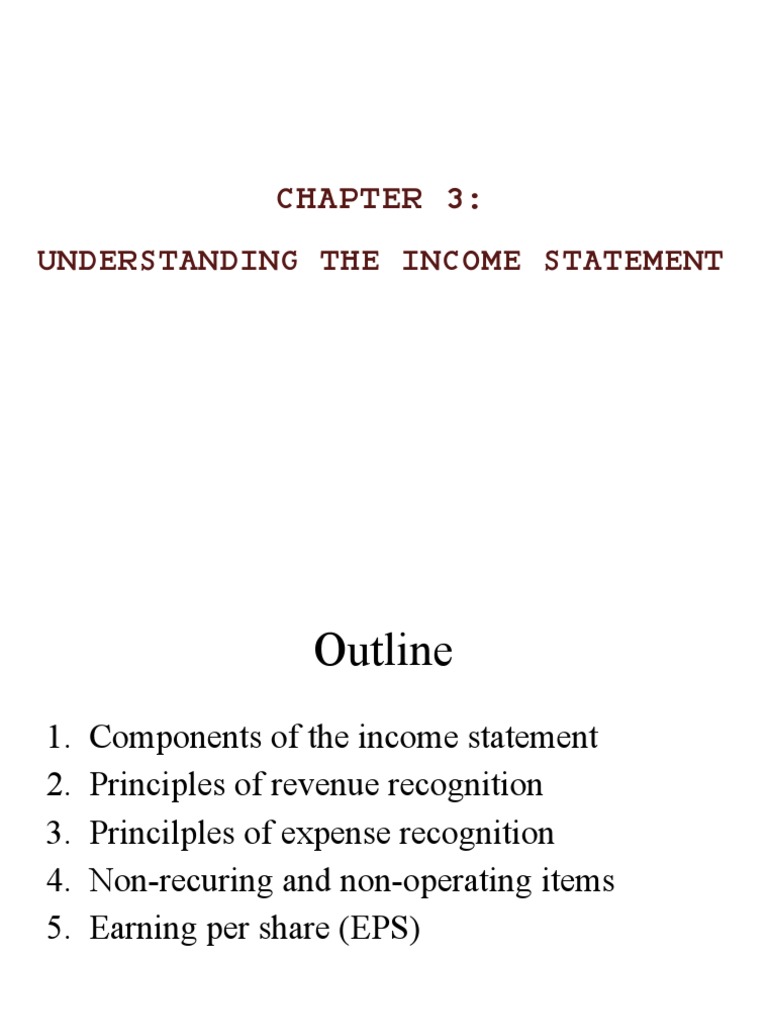Chapter 3_Understanding Income Statement | PDF | Depreciation | Income ...