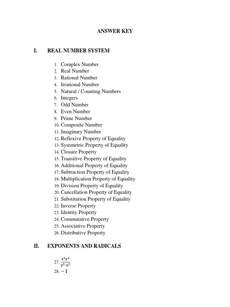 Algebra 1.1 - (Answer Keys) Introduction | PDF