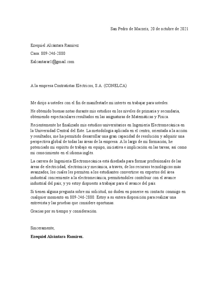 Solicitud de Empleo en CONELCA | PDF | Crecimiento personal y ...