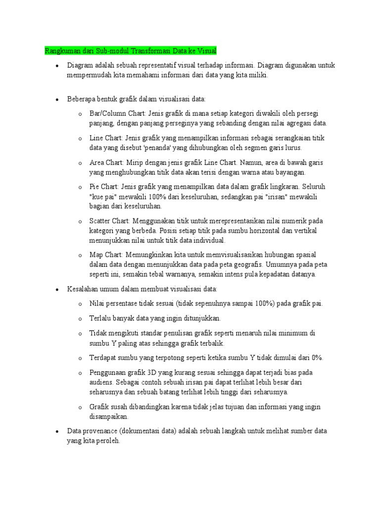 Rangkuman Visualisasi Data | PDF