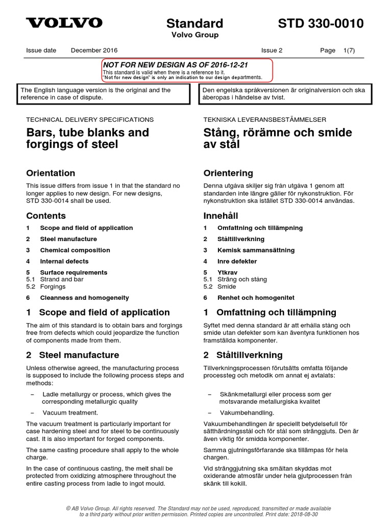 330-0010 Steel Procurement Standard | PDF