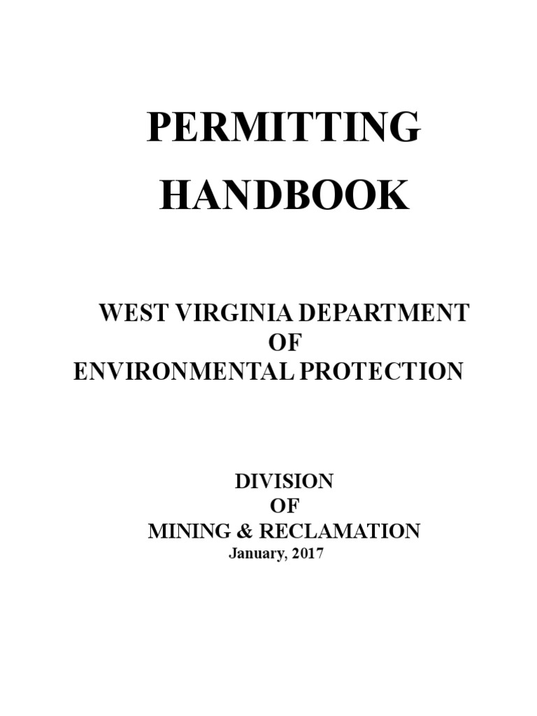 09-25-2018 Permit Handbook WVDEP | PDF | Clean Water Act | Mining