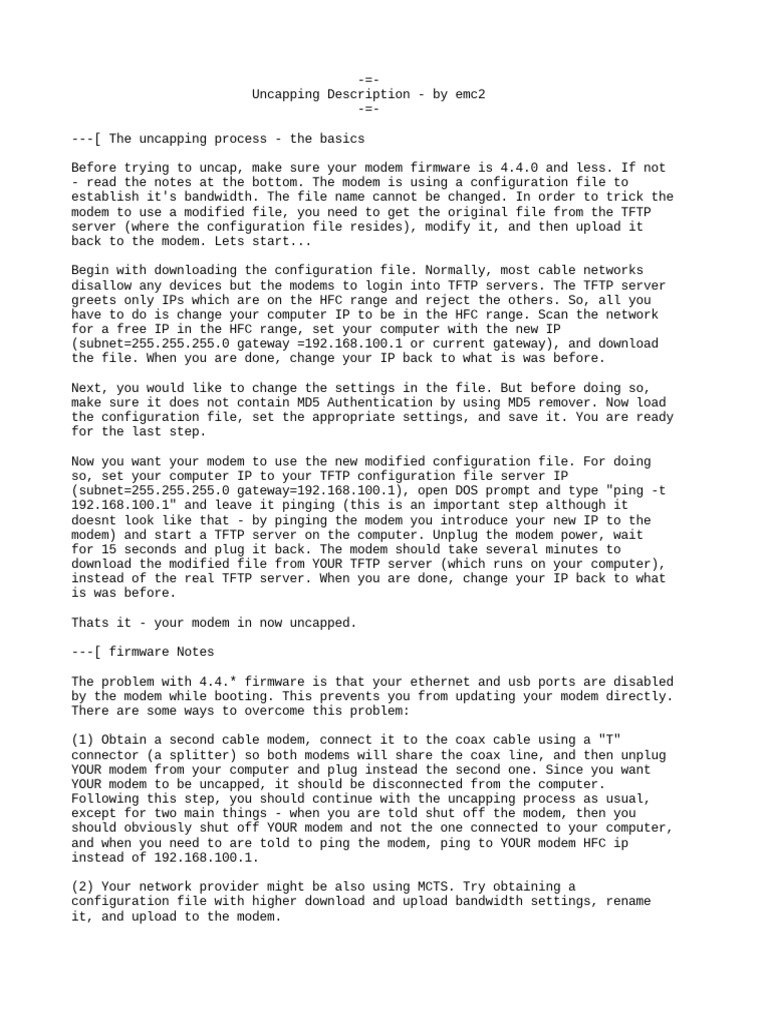 Easy Uncap | PDF | Modem | Computer Network