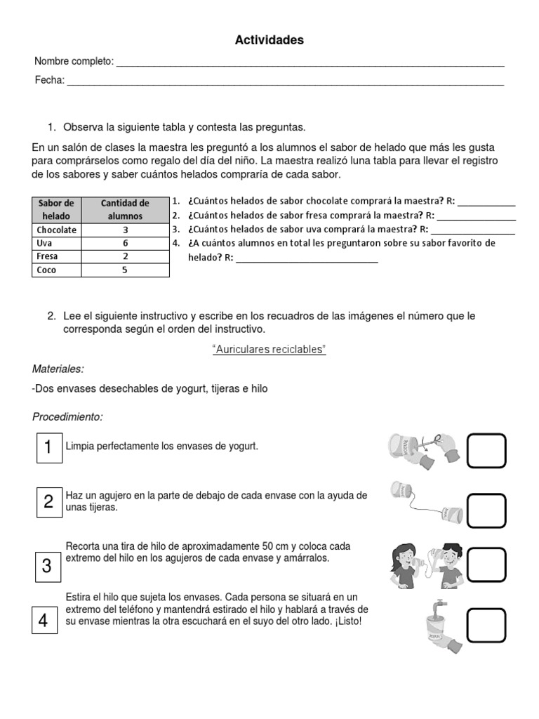 Actividades para Imprimir | PDF