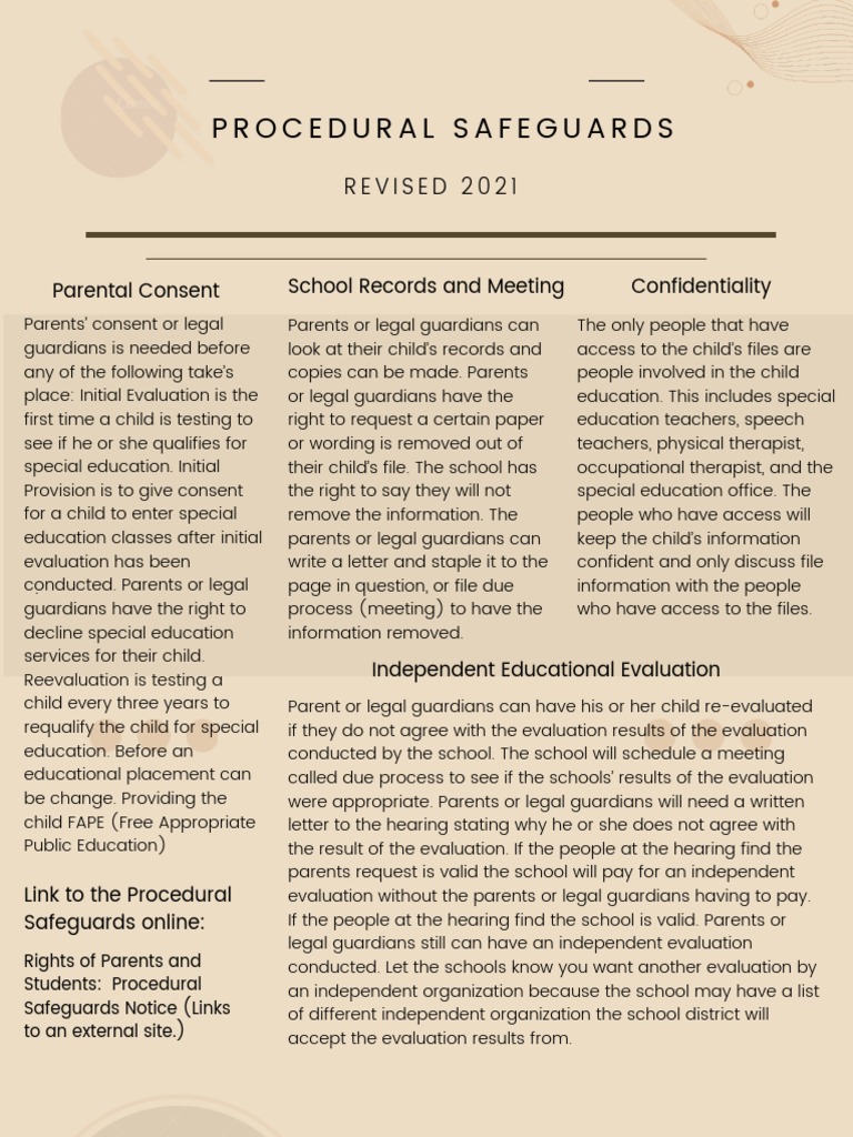 Procedural Safeguards Brochure 2 | PDF | Special Education