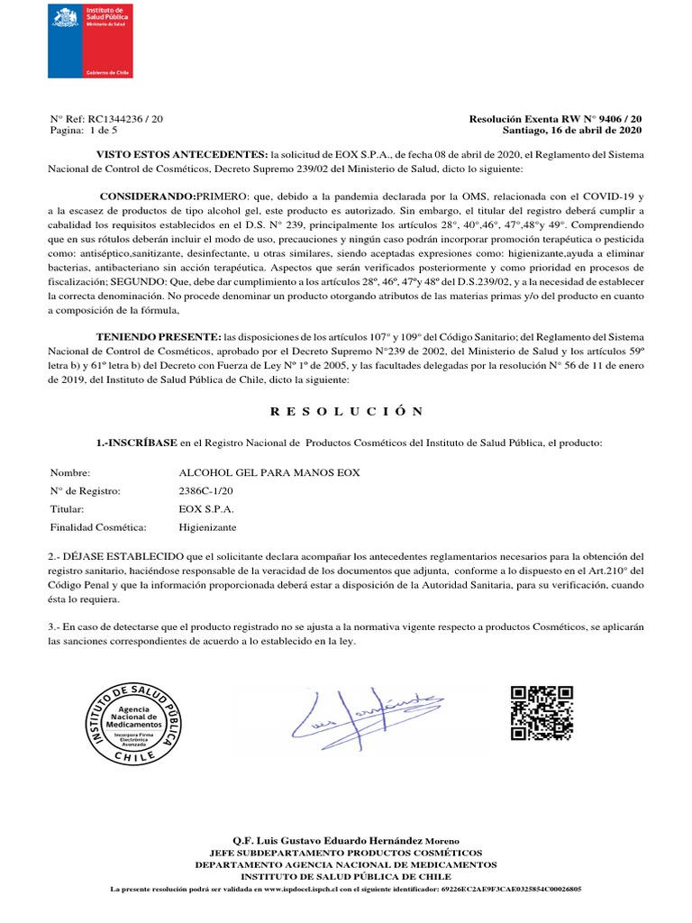 Registro ISP N°2386C 1 20 EOX SpA | PDF