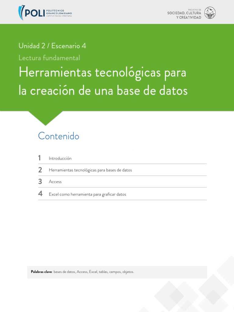 Herramientas Tecnológicas para La Creación de Una Base de Datos | PDF ...