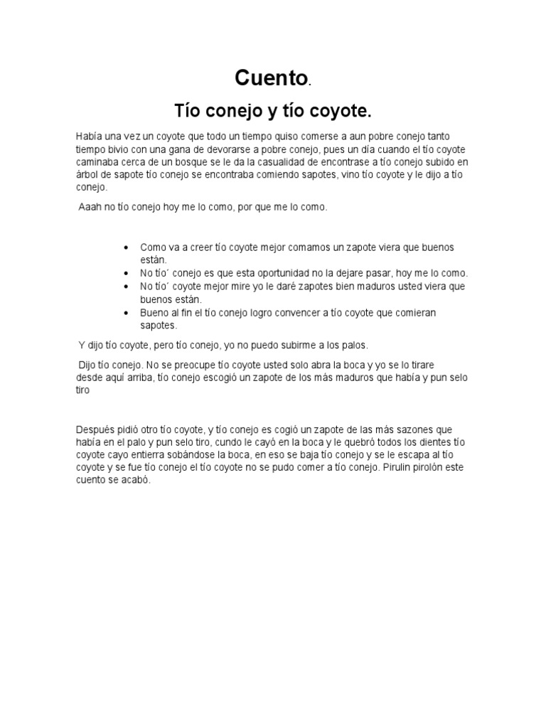El Conejo y El Coyote | PDF | Cocina, comidas y vino