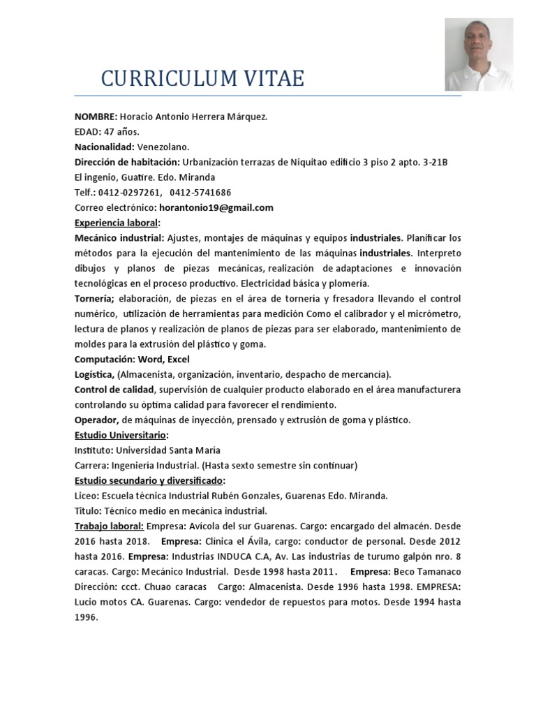 Curriculum Horacio | PDF