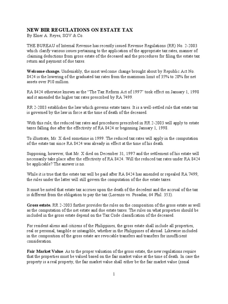 Bir Estate Tax | Tax Deduction | Estate Tax In The United States