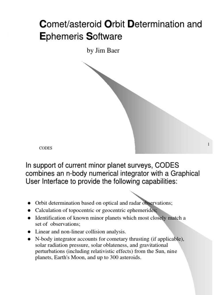 Comet/Asteroid Orbit Software Guide | PDF | Orbit | Comet