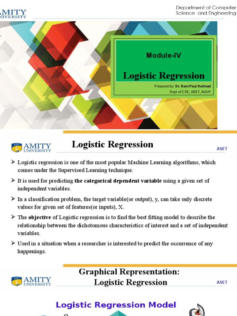 Module IV--Logistic Regression | PDF | Logistic Regression | Regression ...