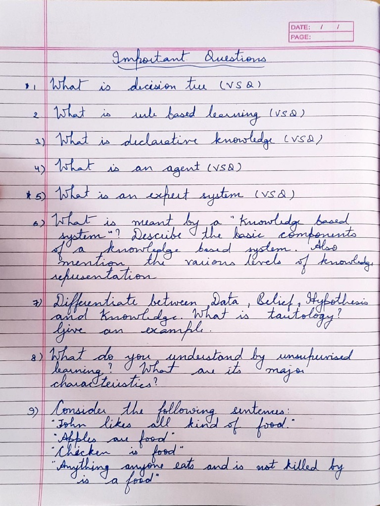 Aiml Important Questions | PDF