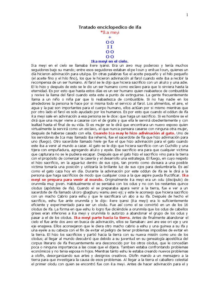 Tratado de Ika y Sus Omuluos Listo | PDF | Santeria | Religión étnica Tratado de Ika y Sus Omuluos Listo | PDF | Santeria | Religión étnica